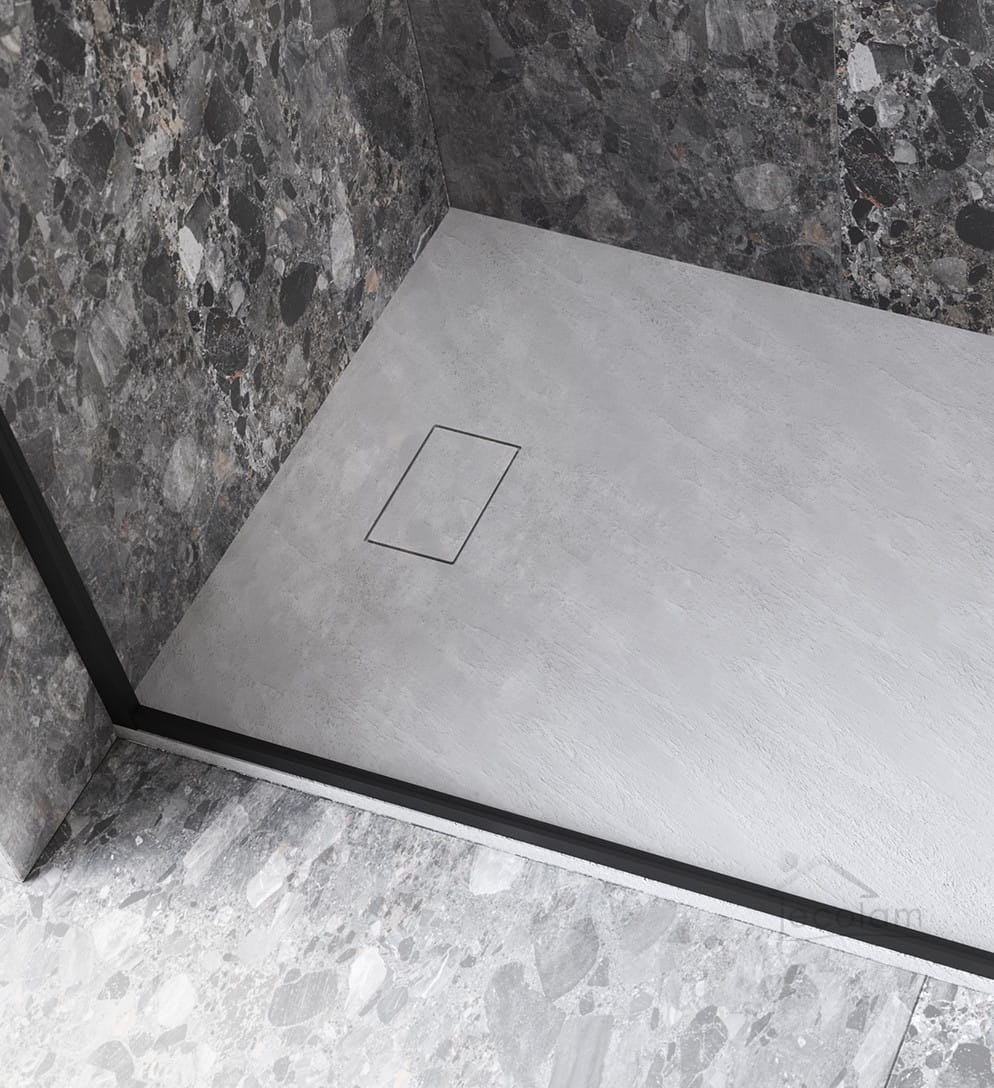 Duschwanne Viereck Vexo 80x80 cm flach slim Stone Stein Effect · ECOLAM ...
